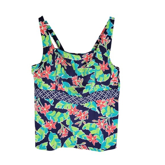 Lands' End | Swim | Lands End Tankini Top Women 2w Blue Tropical Floral ...